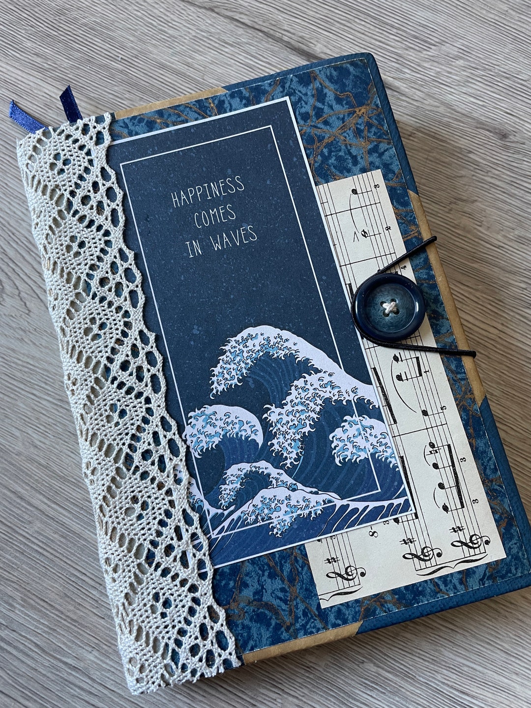 Junk Notebook Blue Lace Journal Inspirational Quote Blue Lover - Etsy