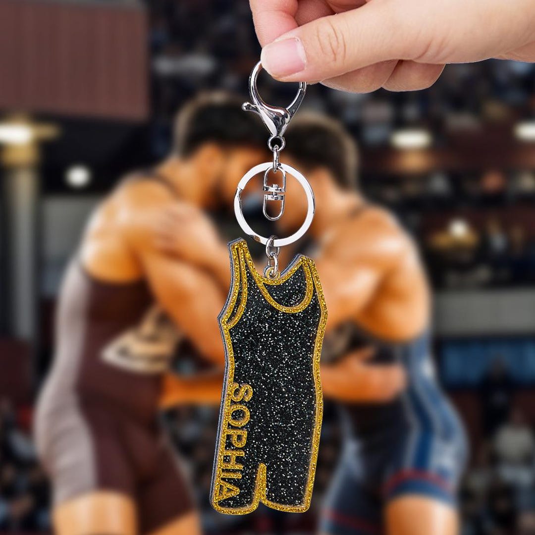 Custom Wrestling Singlet Keychain: Personalized Birthday Gift for ...