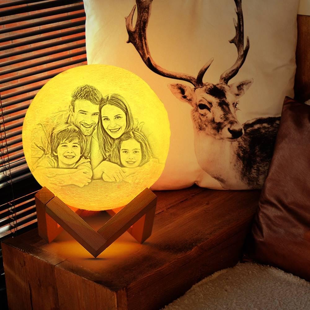 Personalized 3D Printed Photo Moon Lamp - Unique Night Light Gift for ...