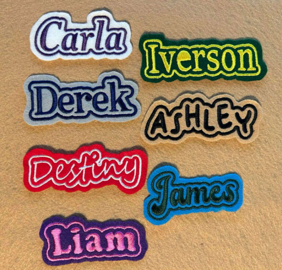 Personalized Name Patch Die Cut Badges Custom Embroidery Iron on Sew On ...