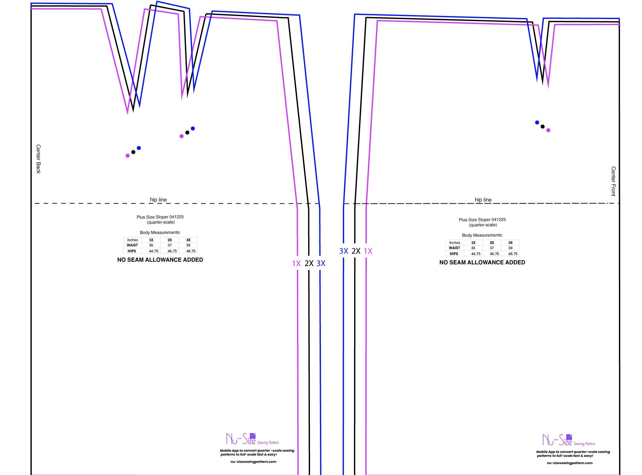 Plus-size Basic Sewing Pattern/sloper - Etsy