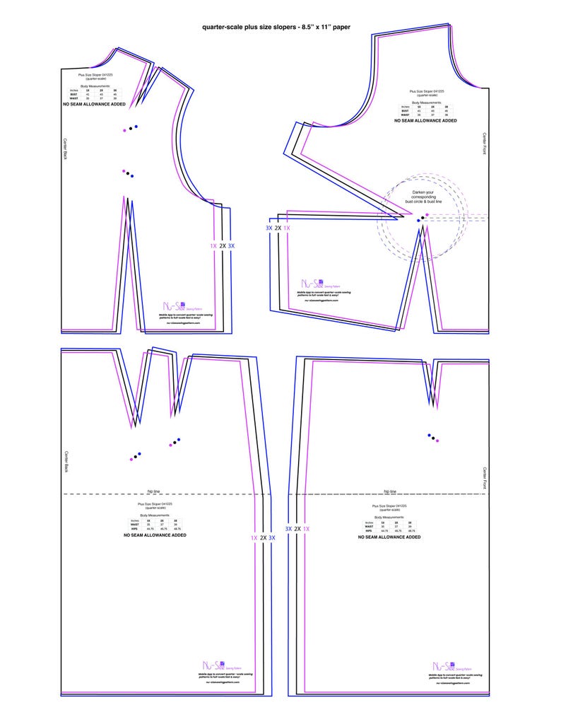 Plus-size Basic Sewing Pattern/sloper - Etsy
