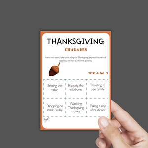 Thanksgiving Team Charades Thanksgiving Games, Thanksgiving Printable ...
