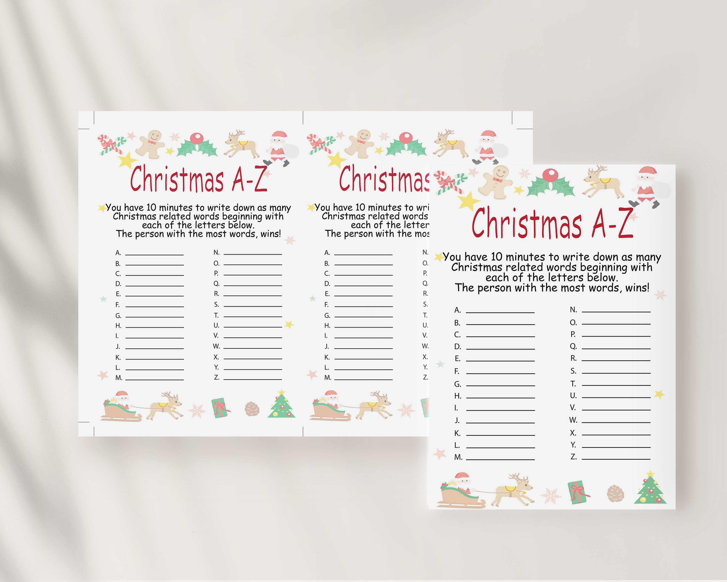 12 Christmas Games Bundle, Family Christmas Game, Christmas Party Games ...