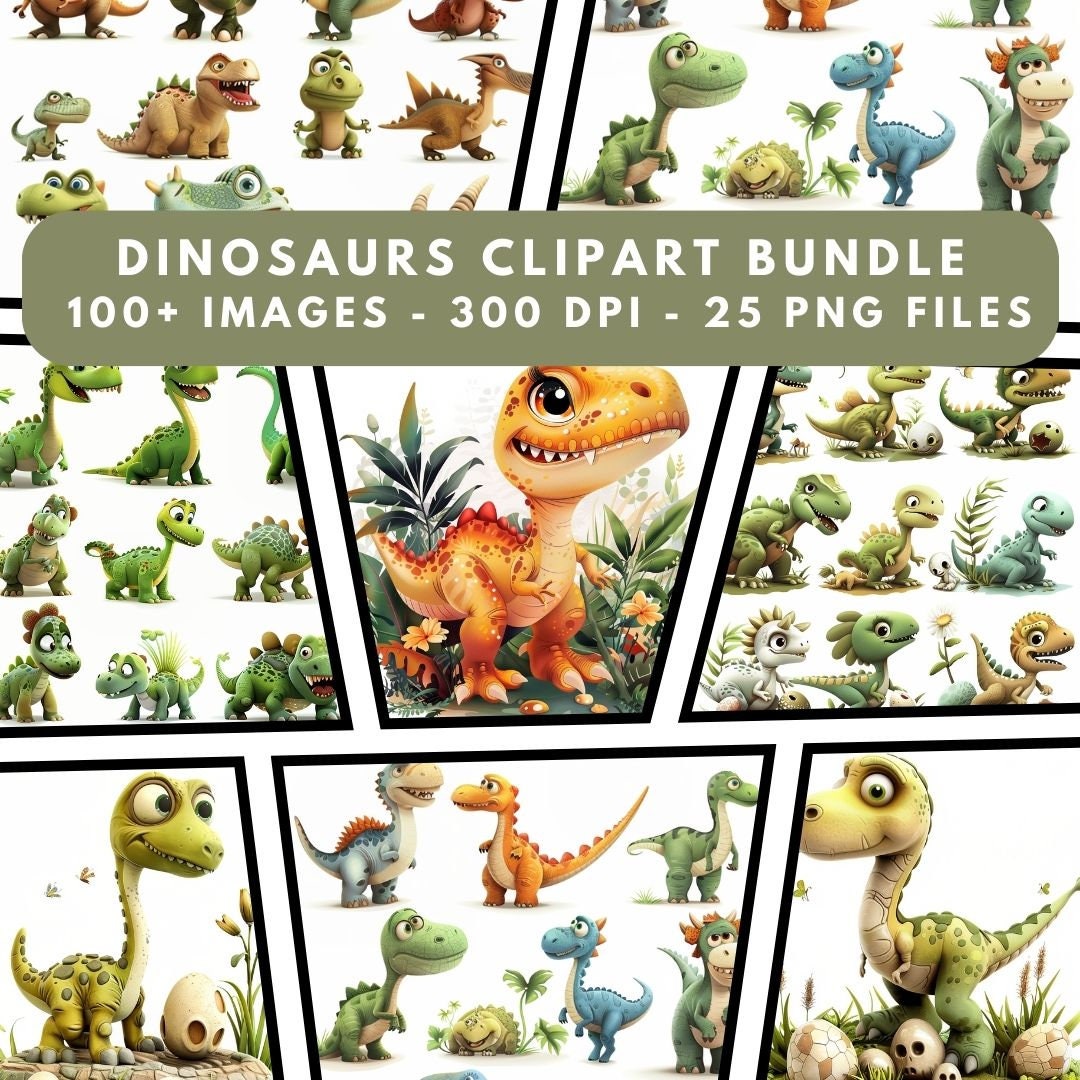 Dinosaur Clipart, Triceratops Clipart, Cute Dinosaur Clipart ...