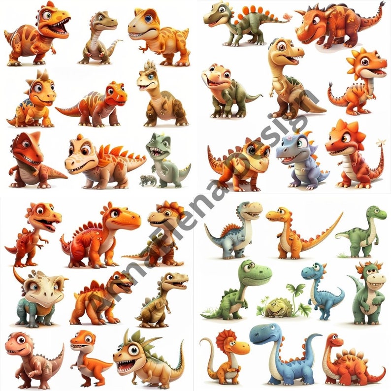 Dinosaur Clipart, Triceratops Clipart, Cute Dinosaur Clipart ...