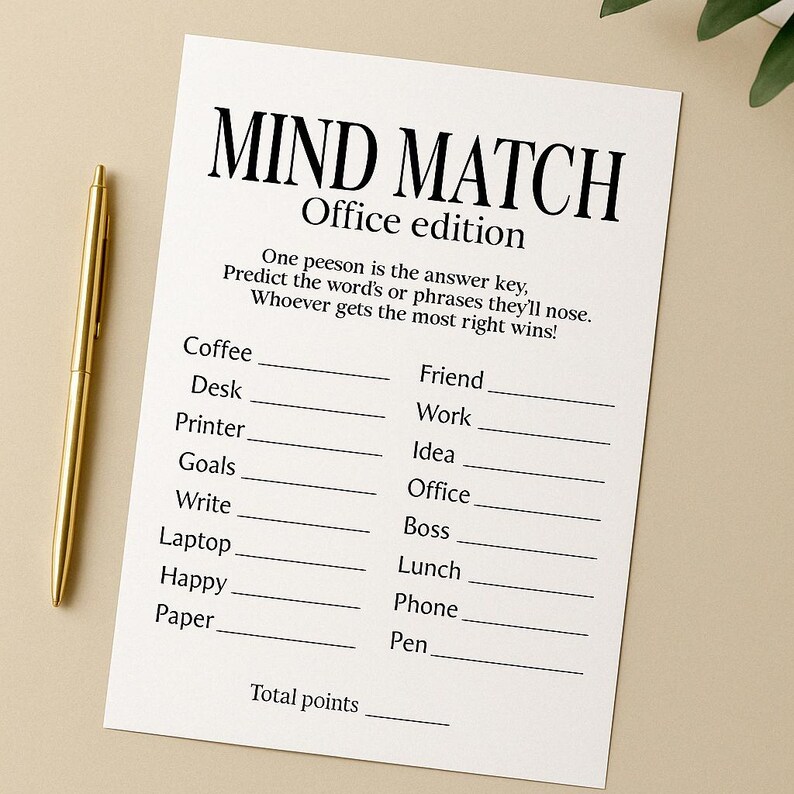 Office Party Games Printable, Team Games for Work Events, Coworker ...