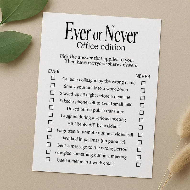 Office Party Games Printable, Team Games for Work Events, Coworker ...