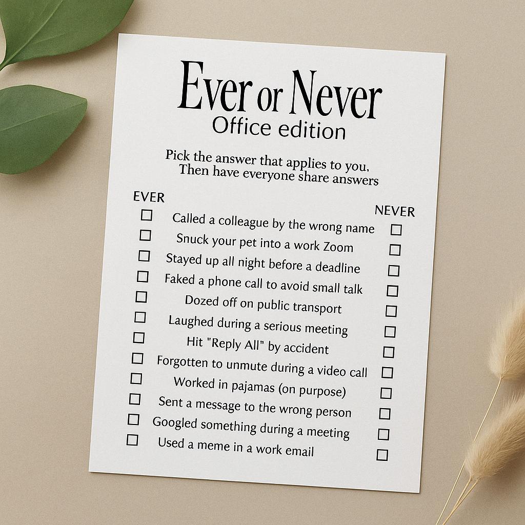 Office Party Games Printable, Team Games for Work Events, Coworker ...