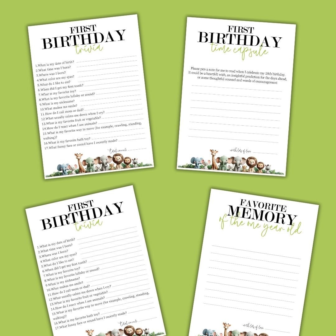 First Birthday Games 1st Birthday Party Games Bundle One Year Old Party ...