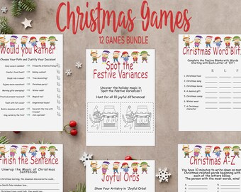 12 Christmas Games Bundle, Family Christmas Game, Christmas Party Games ...