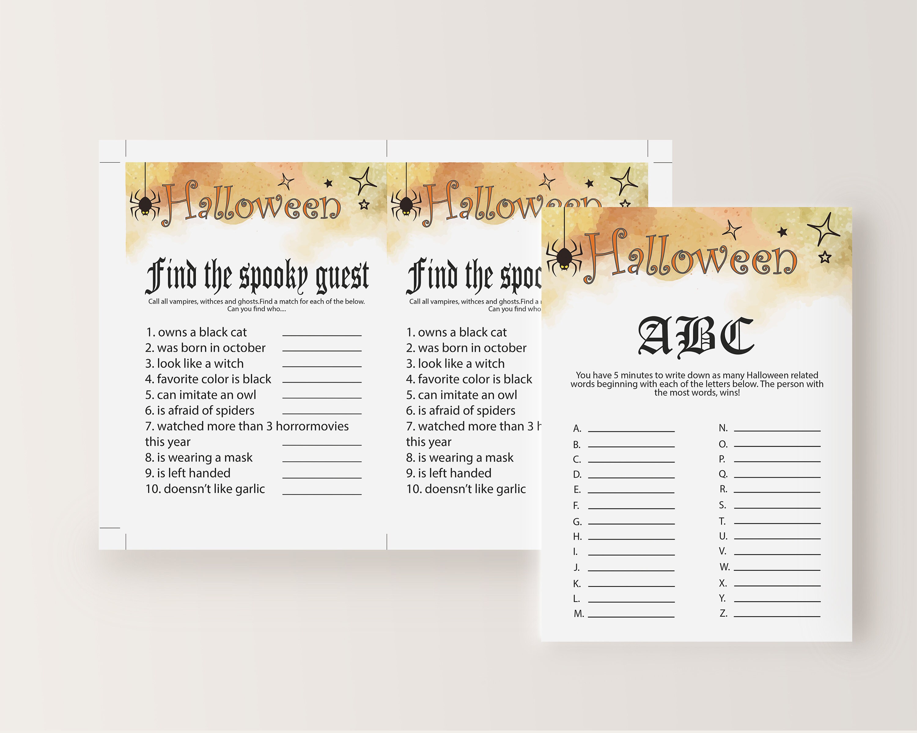 Halloween Party Games Bundle Printable, Trick-or-treat, Spooky, DIY ...