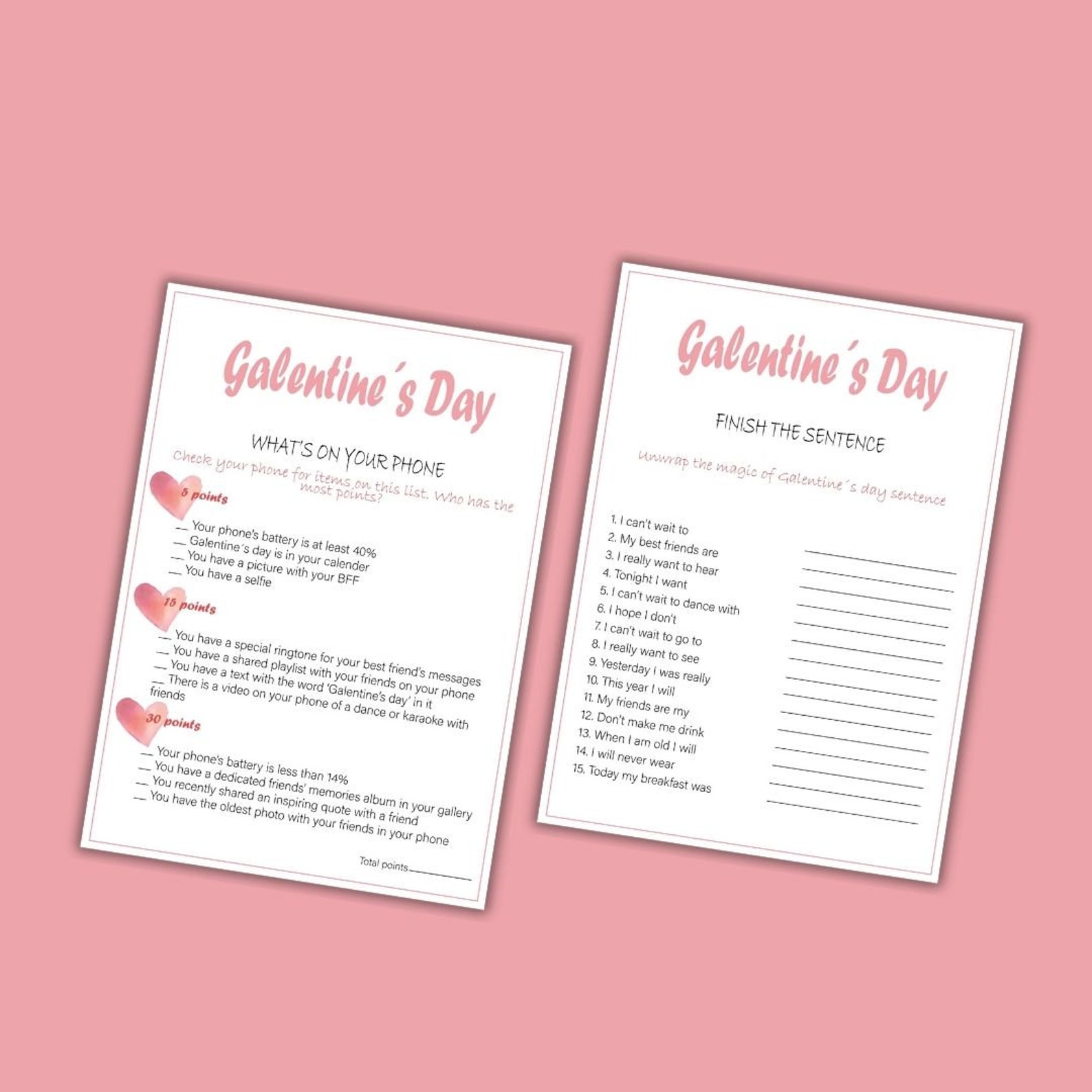 Galentines Day Games Printable Ladies Night Galentine Day Party Bundle ...