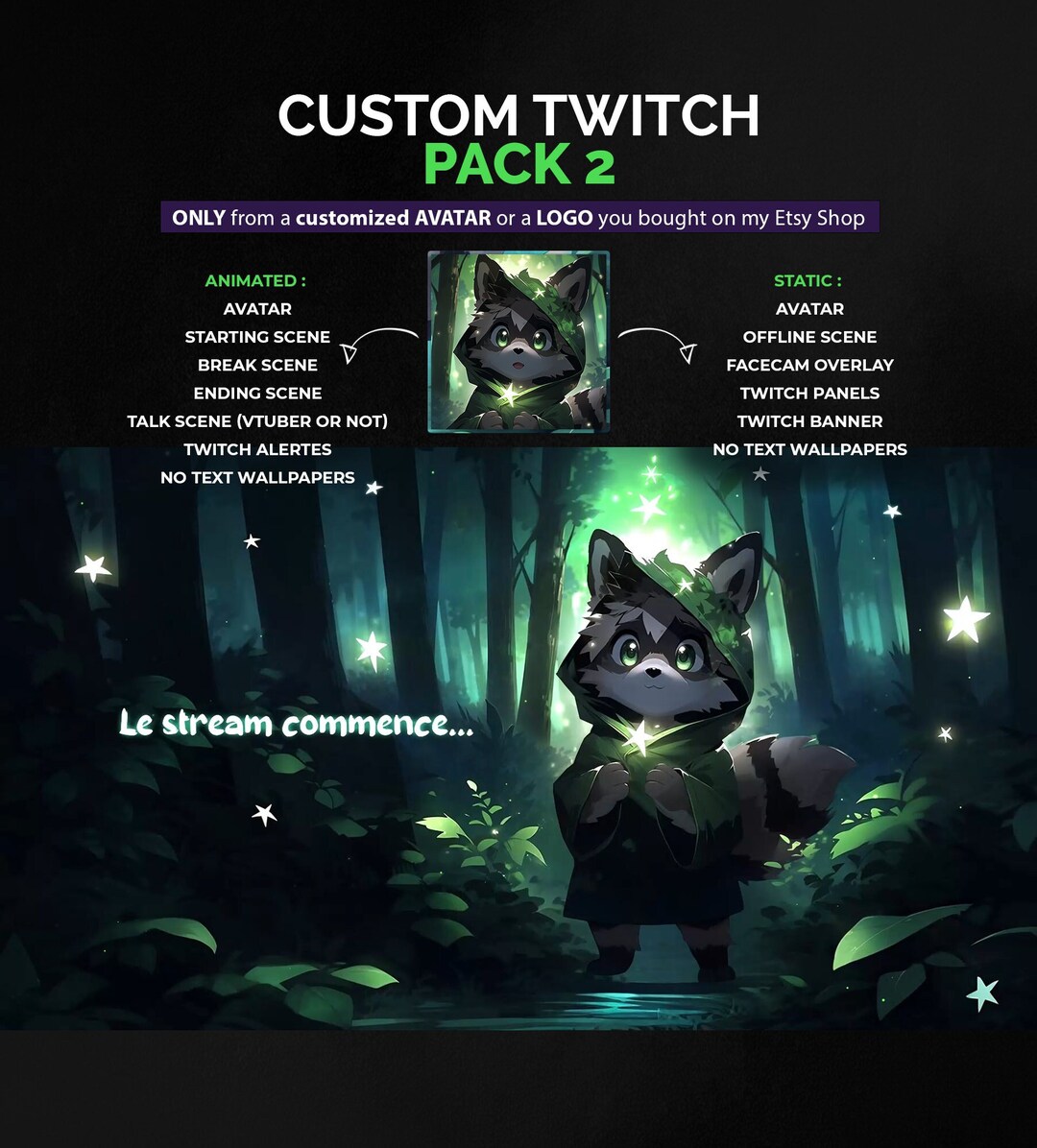 Custom Twitch Pack 2 | Customized From Your Unique Avatar/logo | Twitch ...