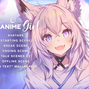 Twitch Stream Scenes - Anime Girl - Animated Avatar Girl - Twitch ...