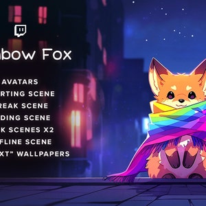 Twitch Stream Scenes Cute Fox Animated Avatar Fox Twitch Overlay ...