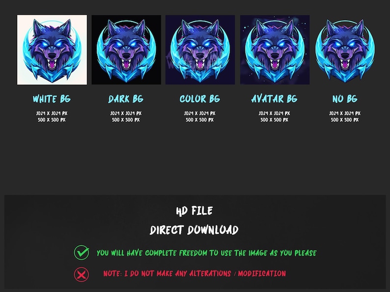 Cyber Wolf Logo Esport Wolf Logo One Buyer Only Digital Download Unique ...