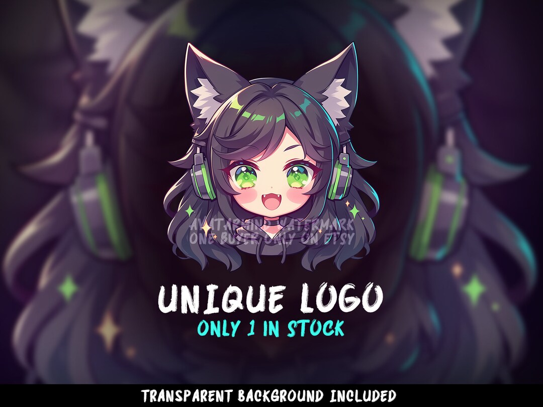 Cute Chibi Girl Wolf Logo | Chibi Logo | One Buyer Only | Digital ...