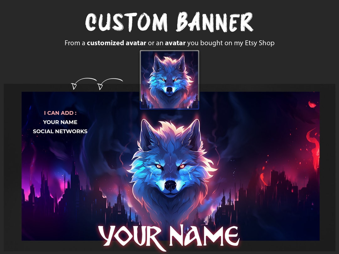 Custom Twitch Banner | Customized From Your Unique Avatar | Your Name ...