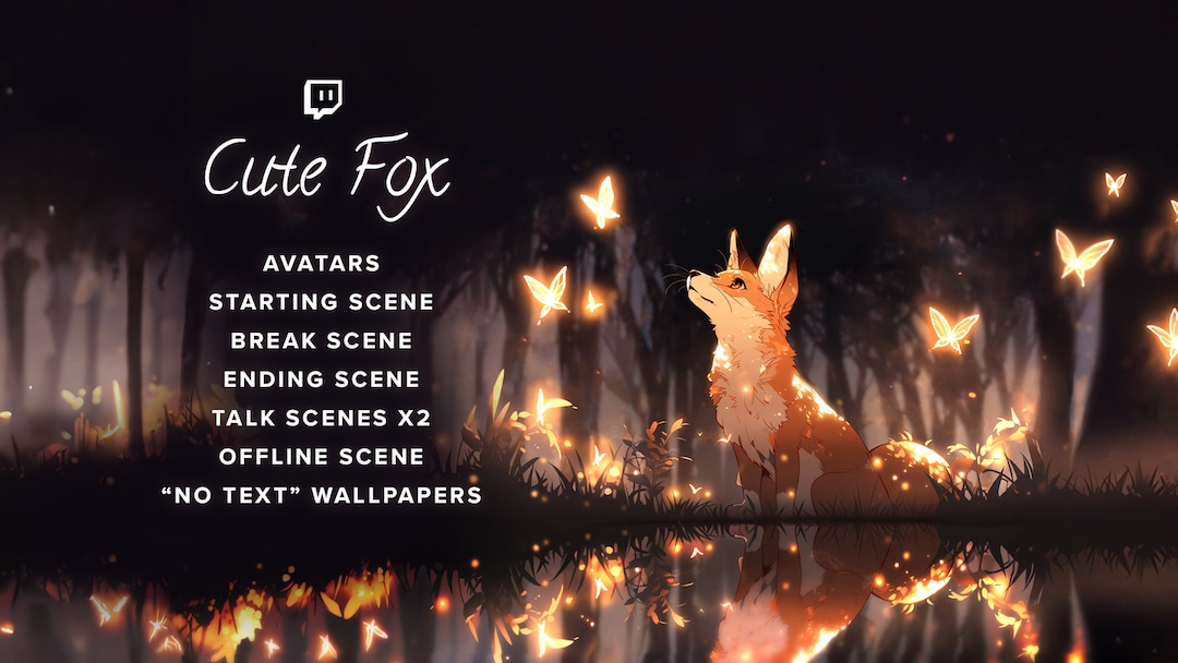 Twitch Stream Scenes Cute Fox Animated Avatar Fox Twitch Overlay Instant Download - Etsy UK