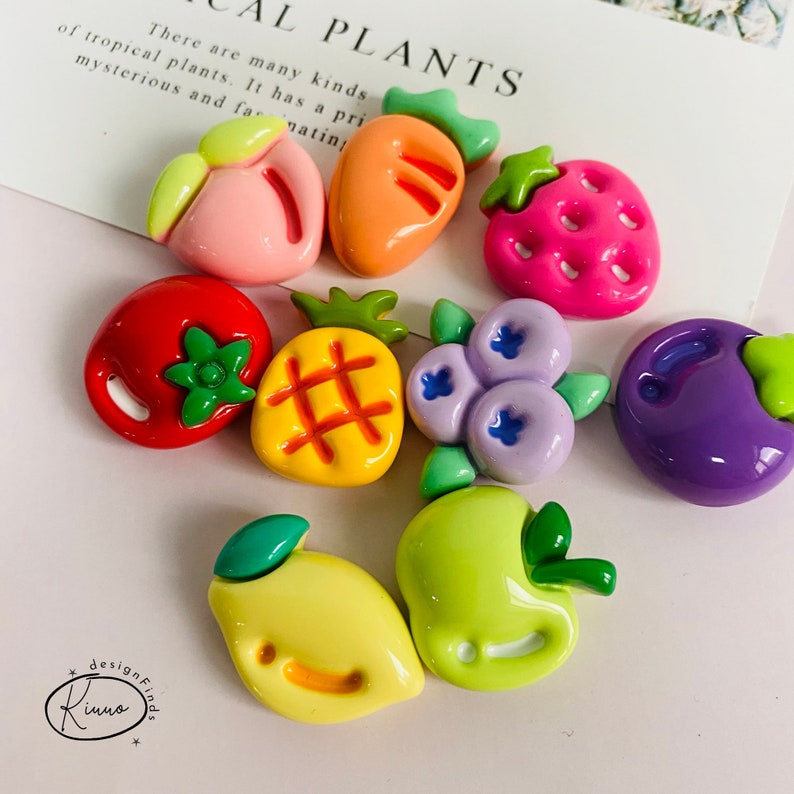 Set of 9cartoon Fruit Magnets Art Fridge Magnets Tomato - Etsy