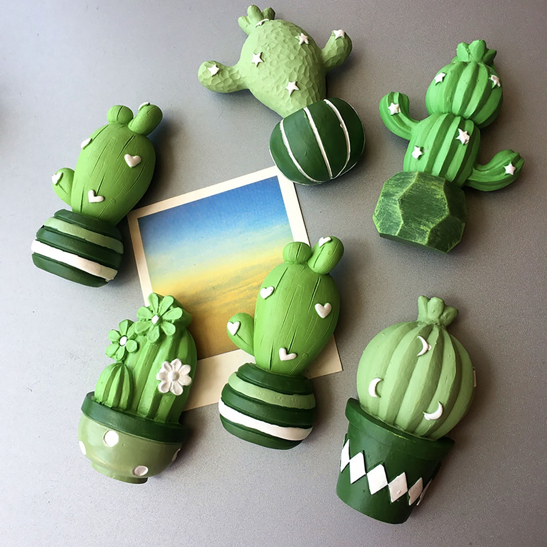 Cactus Refrigerator Magnets Simulation Cactusmagnetic - Etsy