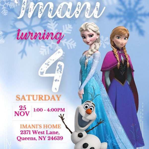 Editable Elsa Birthday Invitation - Etsy
