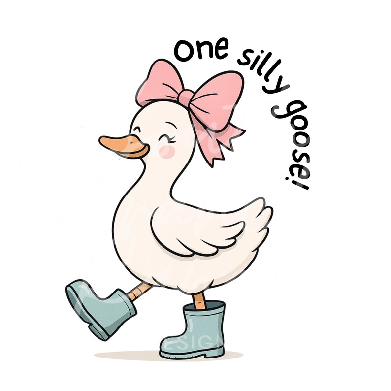 One Silly Goose PNG, Silly Goose PNG, Girlie Goose Png, Bow Goose Png ...