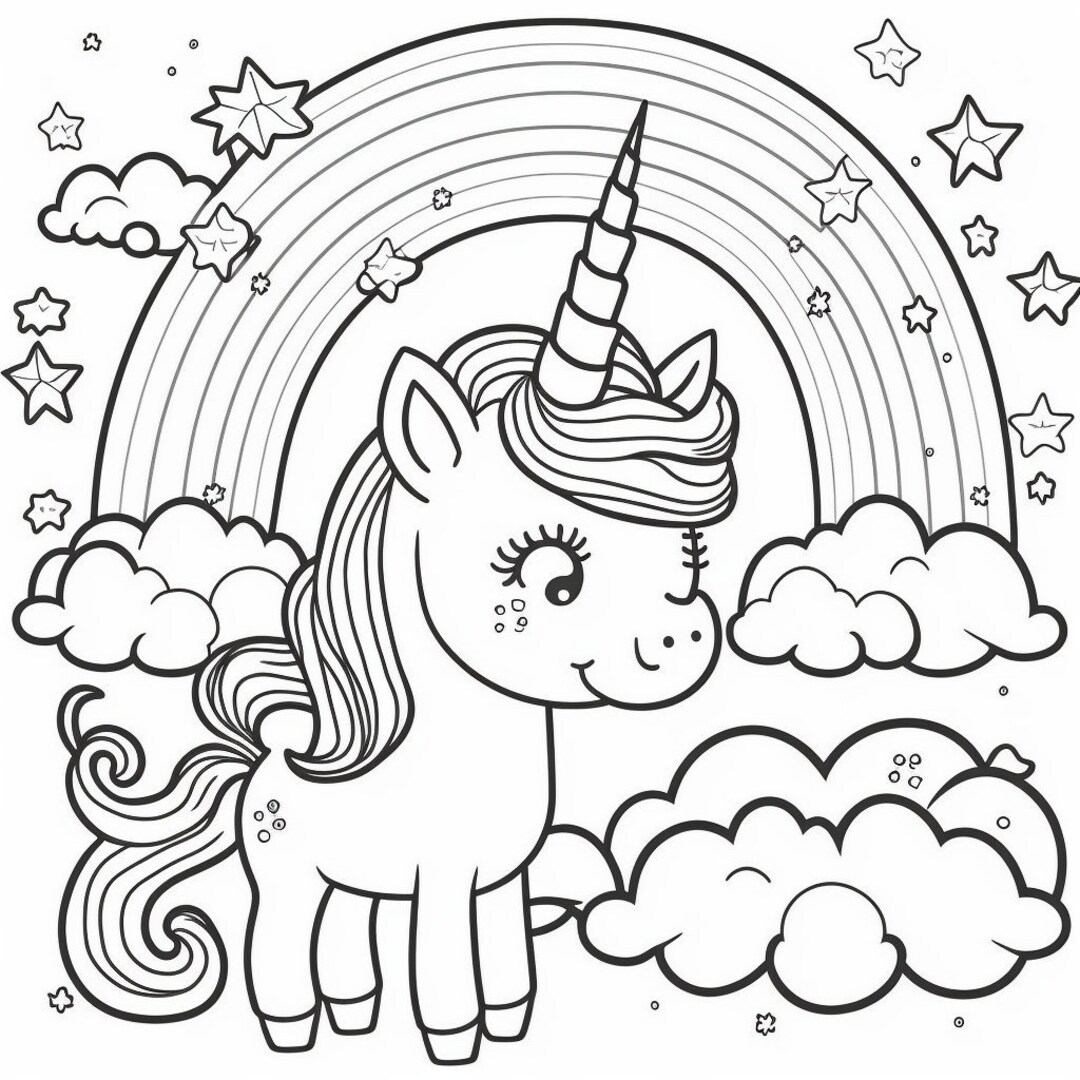 38 Unicorn Coloring Pages for Kids Coloring Pages Unicorn - Etsy Finland