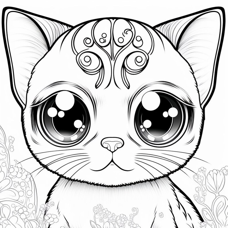 50 Coloring Pages of Cute Cats for Kids Coloring Pages - Etsy
