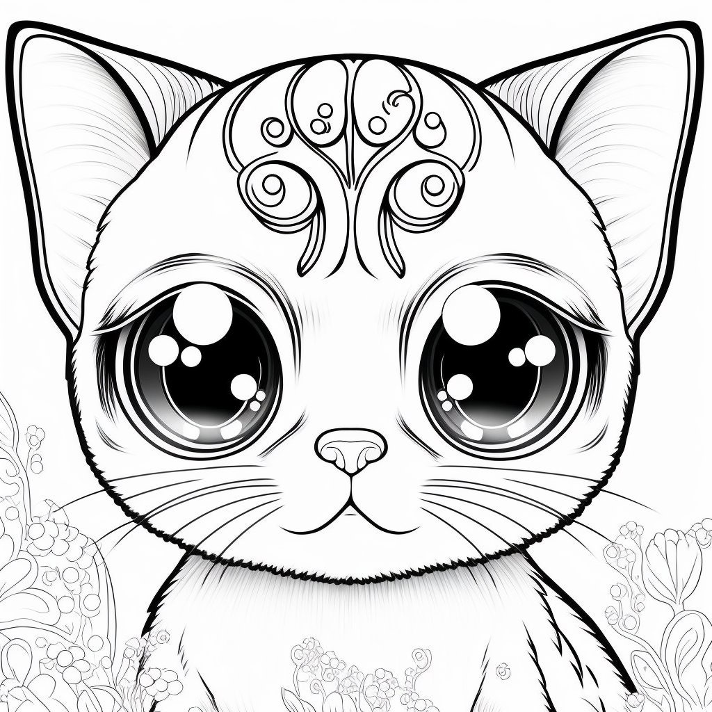 50 Cute Cat Coloring Pages for Kids Coloring Pages Digital - Etsy Australia