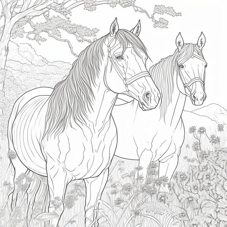 50 Coloring Pages of Pretty Horses for Kids Coloring Pages - Etsy Israel