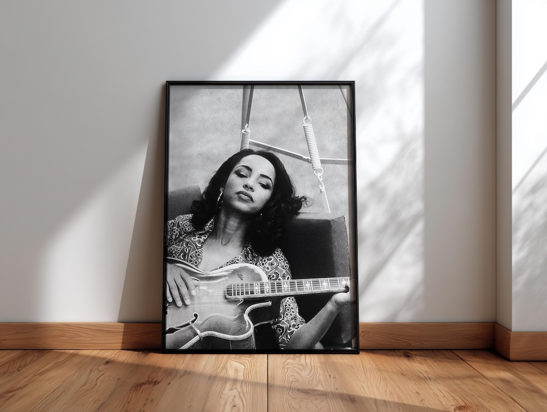 Sade Adu Playing Guitar Vintage Poster | Soul Music Prints | Wall Art ...