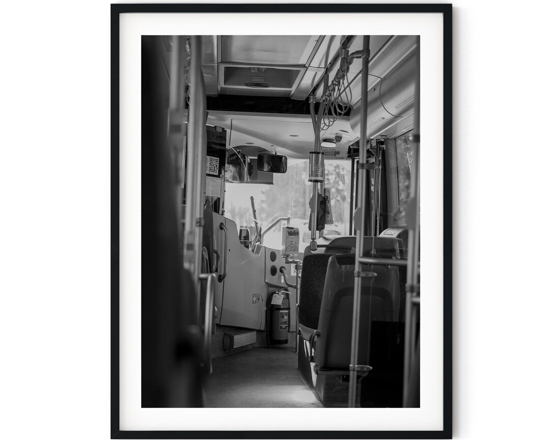 Black and White Photo Instant Digital Download Wall Art Print Bus ...