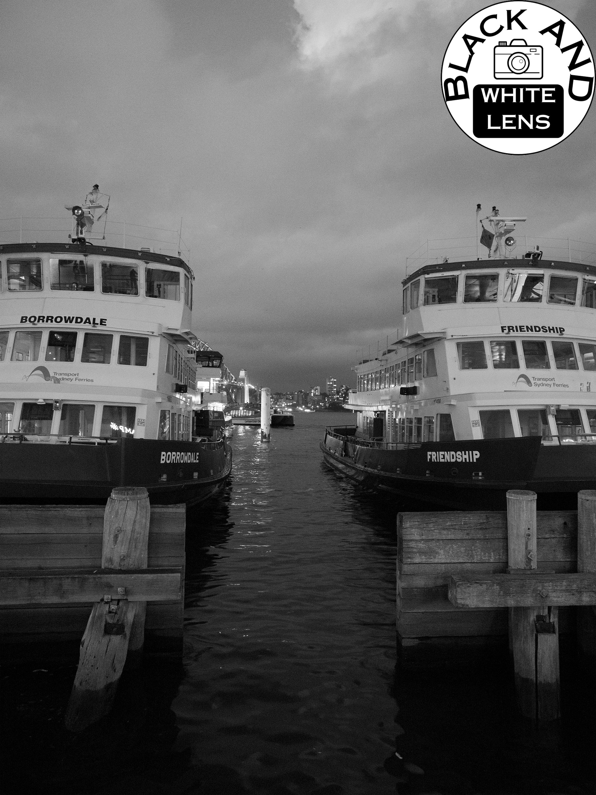 Black and White Photo Instant Digital Download Wall Art Print Two Sydney Ferries Image - Etsy