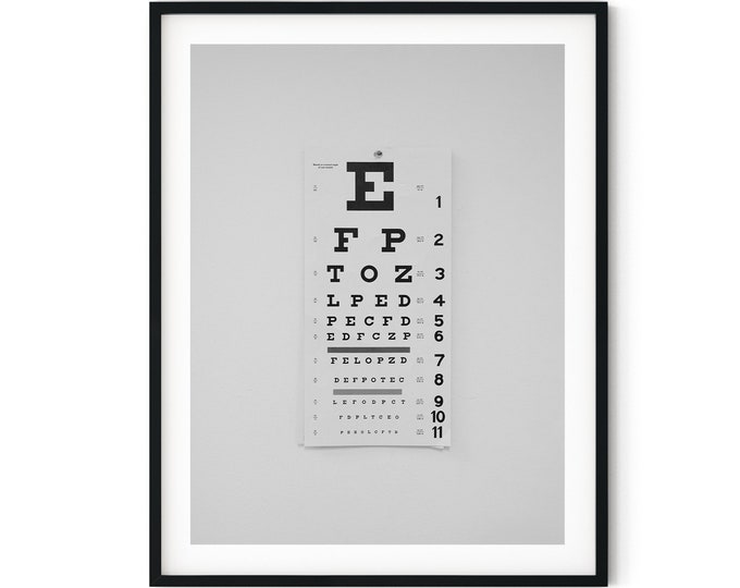 Eye Chart Fabric Standard Vision Chart in Black White by Weavingmajor ...