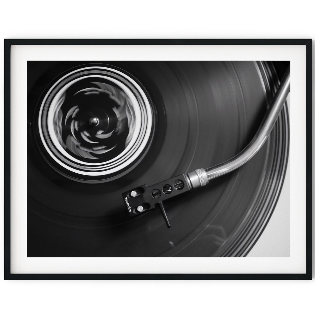 Black and White Photo Instant Digital Download Wall Art Print Turntable ...
