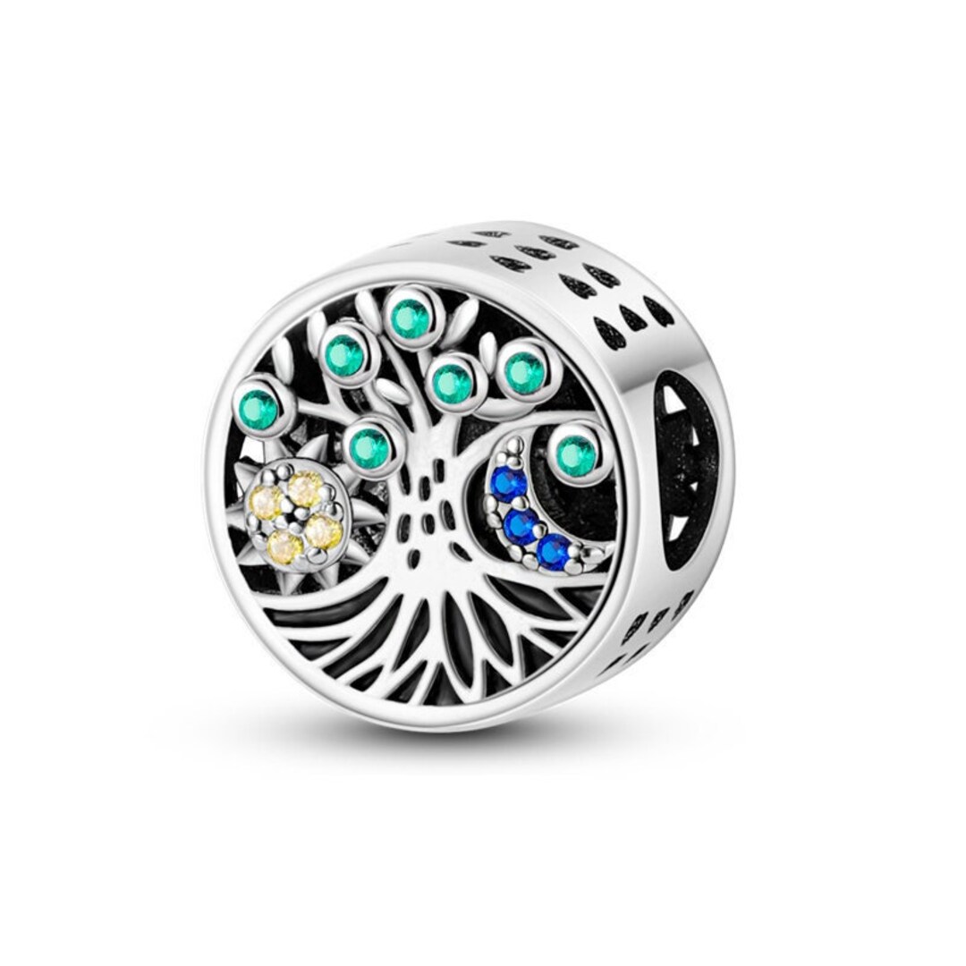 Sun Moon Family Tree of Life Bead Crystal Charm Pandora Bracelet Fit ...