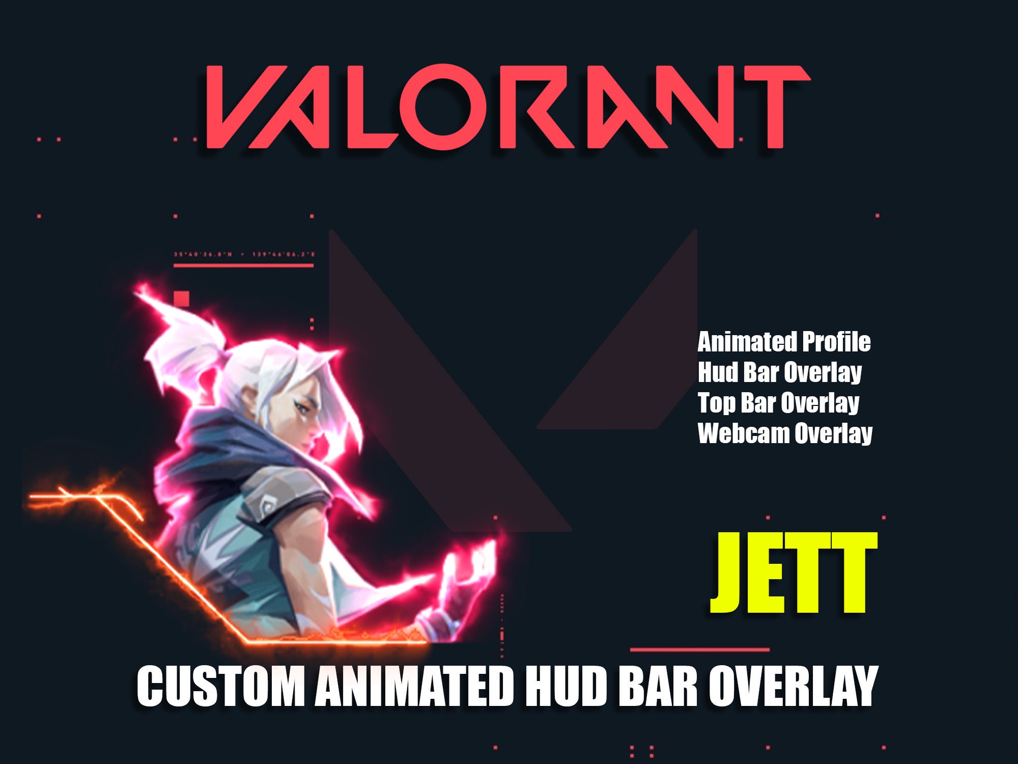 Valorant Agent Jett Custom Animated Hud Bar Overlay for - Etsy
