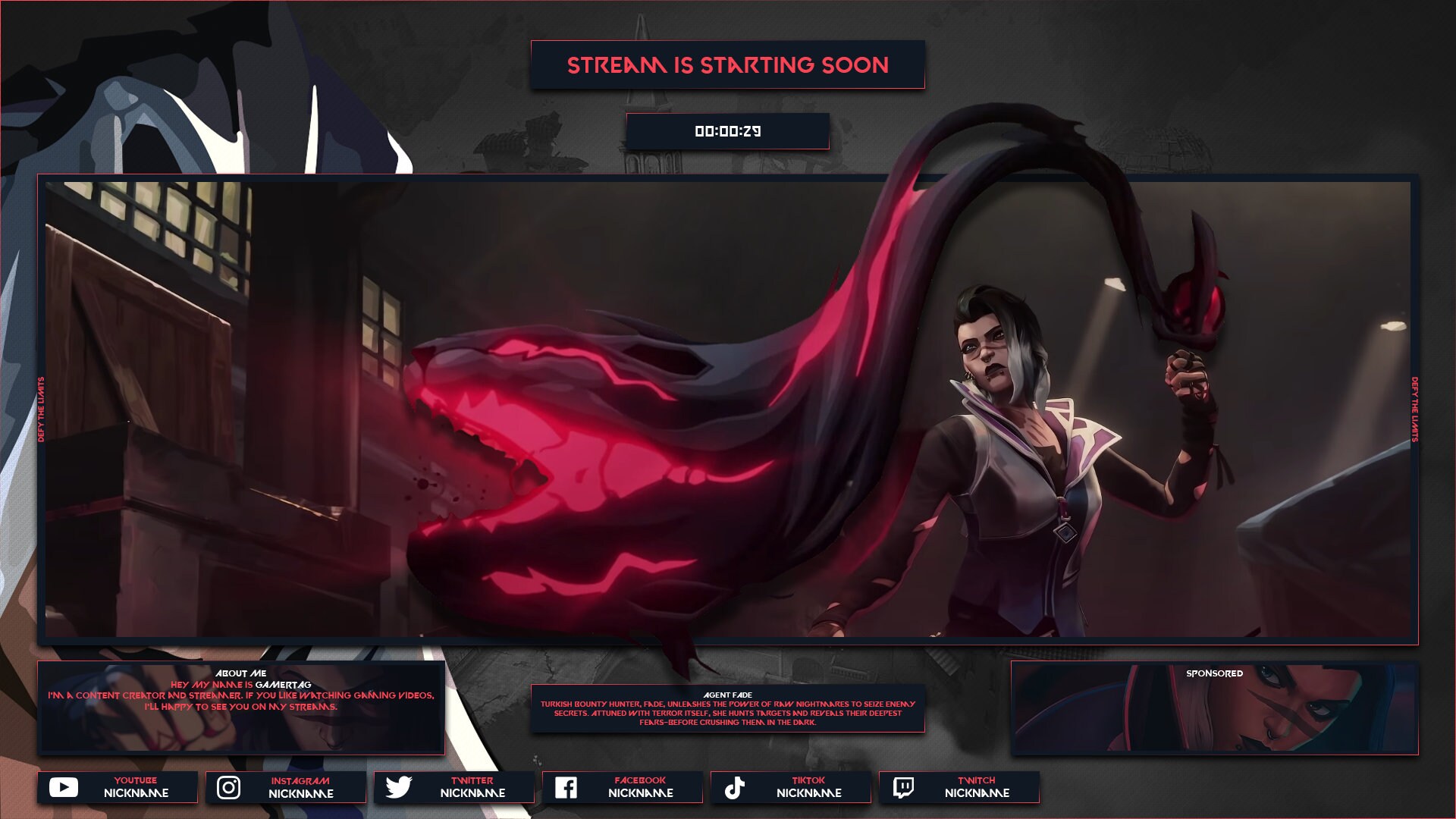 Valorant Agent Fade Animated Stream Overlay for OBS. Twitch - Etsy