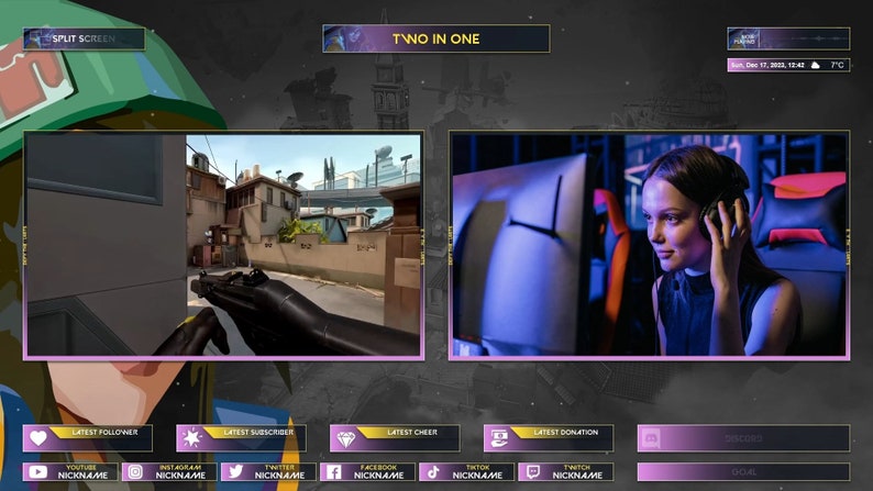 Valorant Agent Killjoy Animated Stream Overlay for OBS. Twitch, Youtube, Kick, Tiktok, Facebook ...