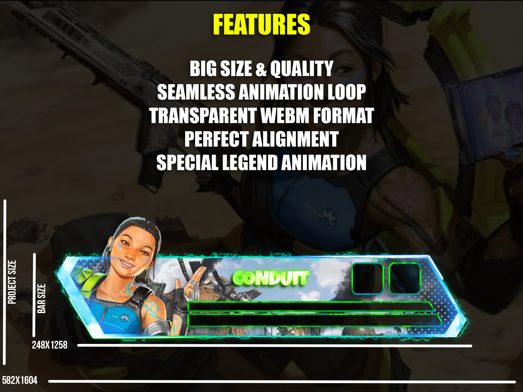 Apex Legends Conduit Custom Animated Health Bar Overlay for Twitch ...