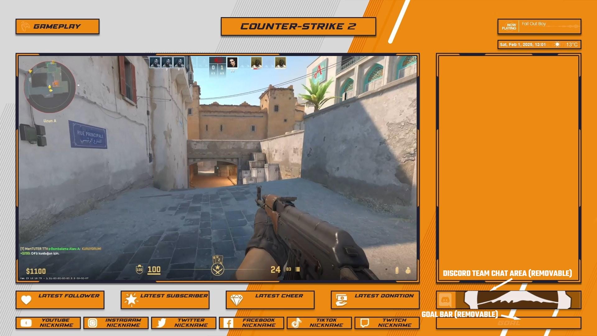 Counter-strike Animated Stream Overlay: Twitch, Youtube, Kick (digital ...