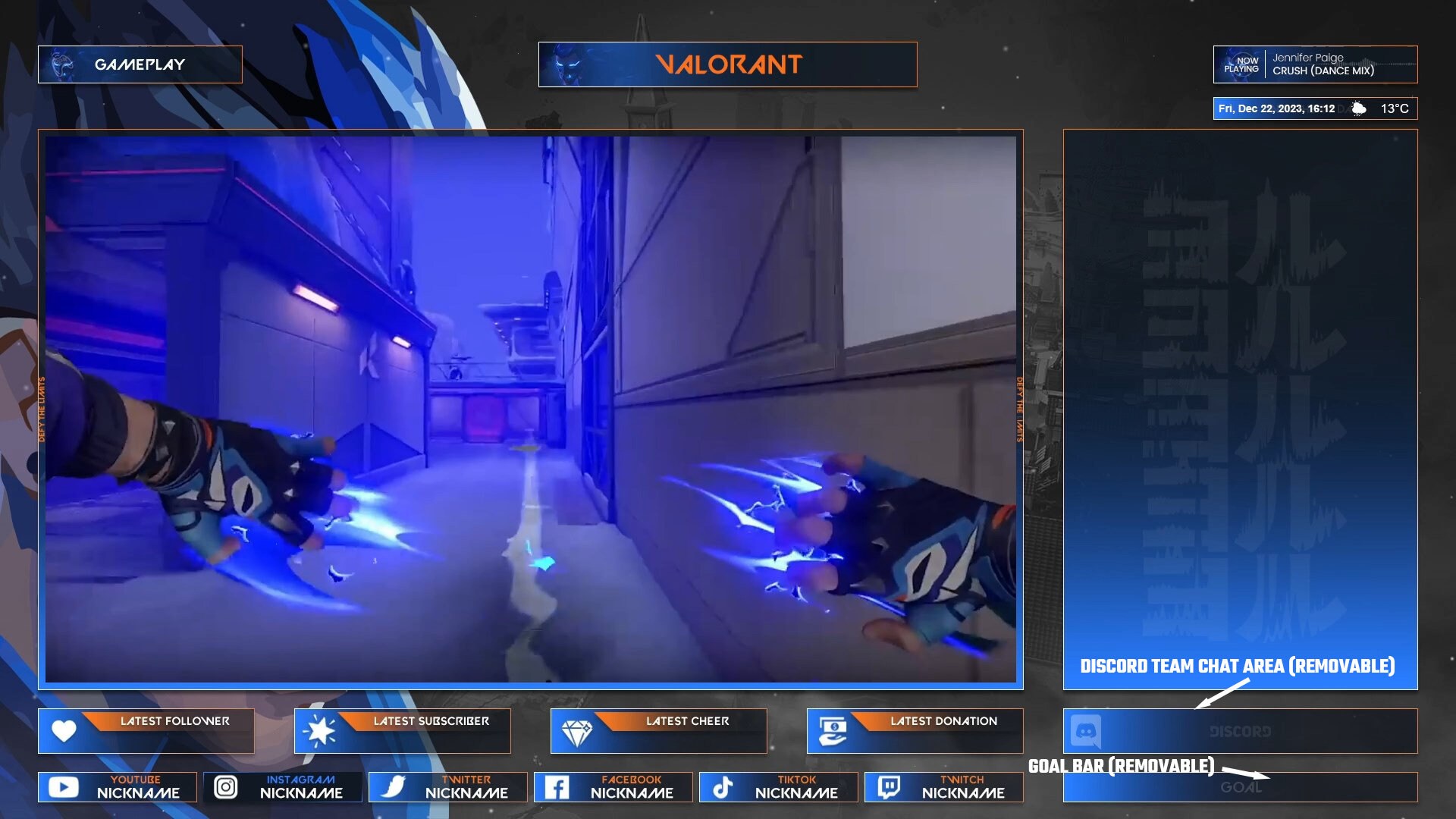 Valorant Agent Yoru Animated Stream Overlay for OBS. Twitch, Youtube ...
