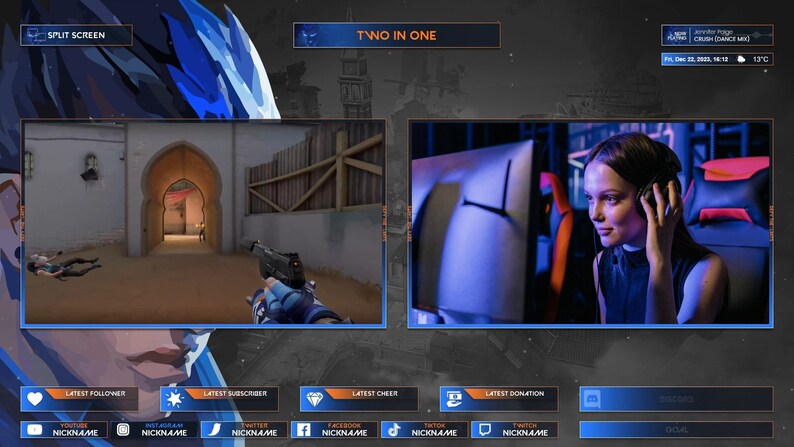 Valorant Agent Yoru Animated Stream Overlay for OBS. Twitch, Youtube ...