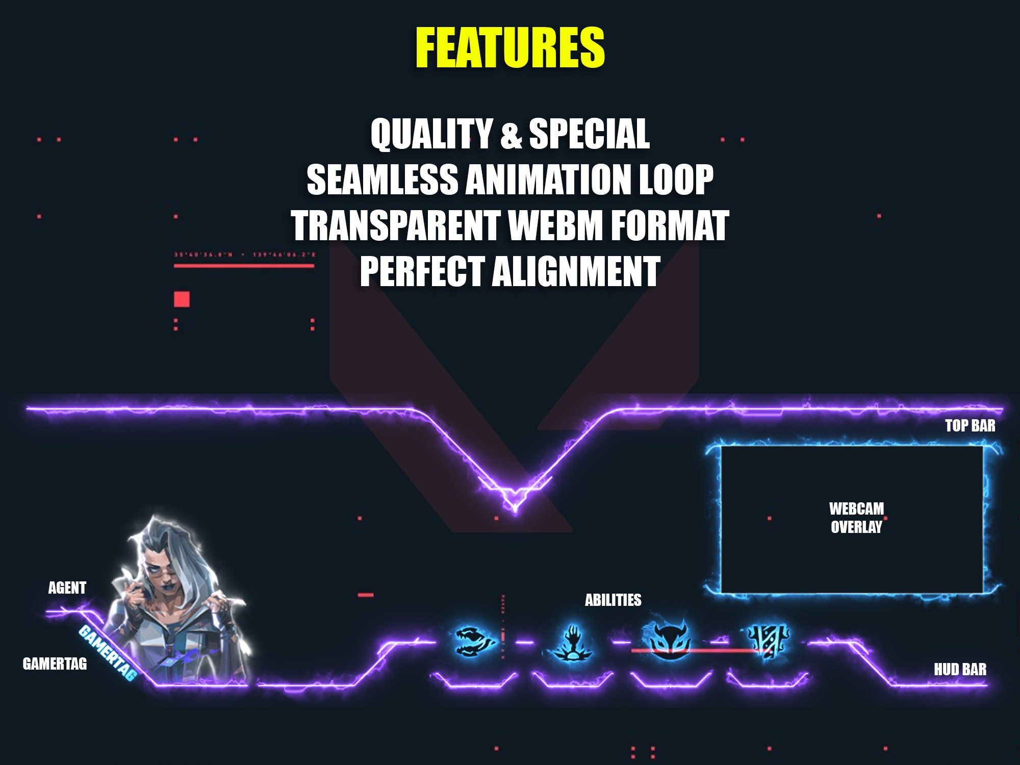 Valorant Agent Fade Custom Animated Hud Bar Overlay for Twitch, Youtube ...