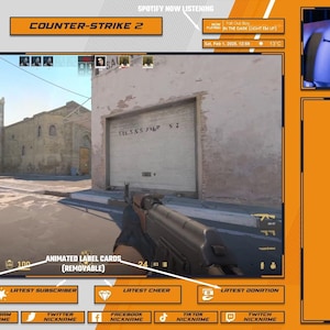 Counter-strike Animated Stream Overlay: Twitch, Youtube, Kick (digital ...