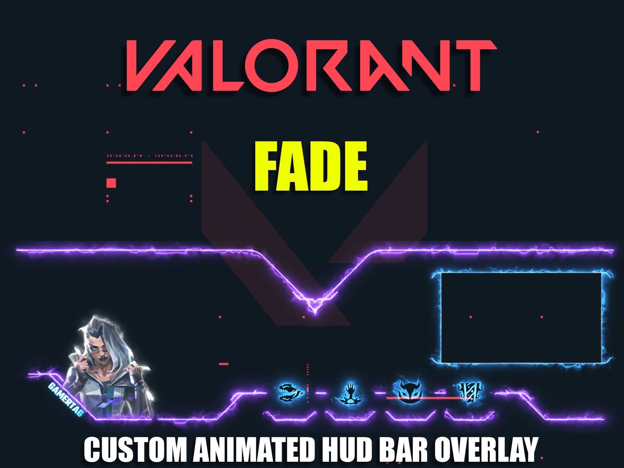 Valorant Agent Fade Custom Animated Hud Bar Overlay for Twitch, Youtube ...