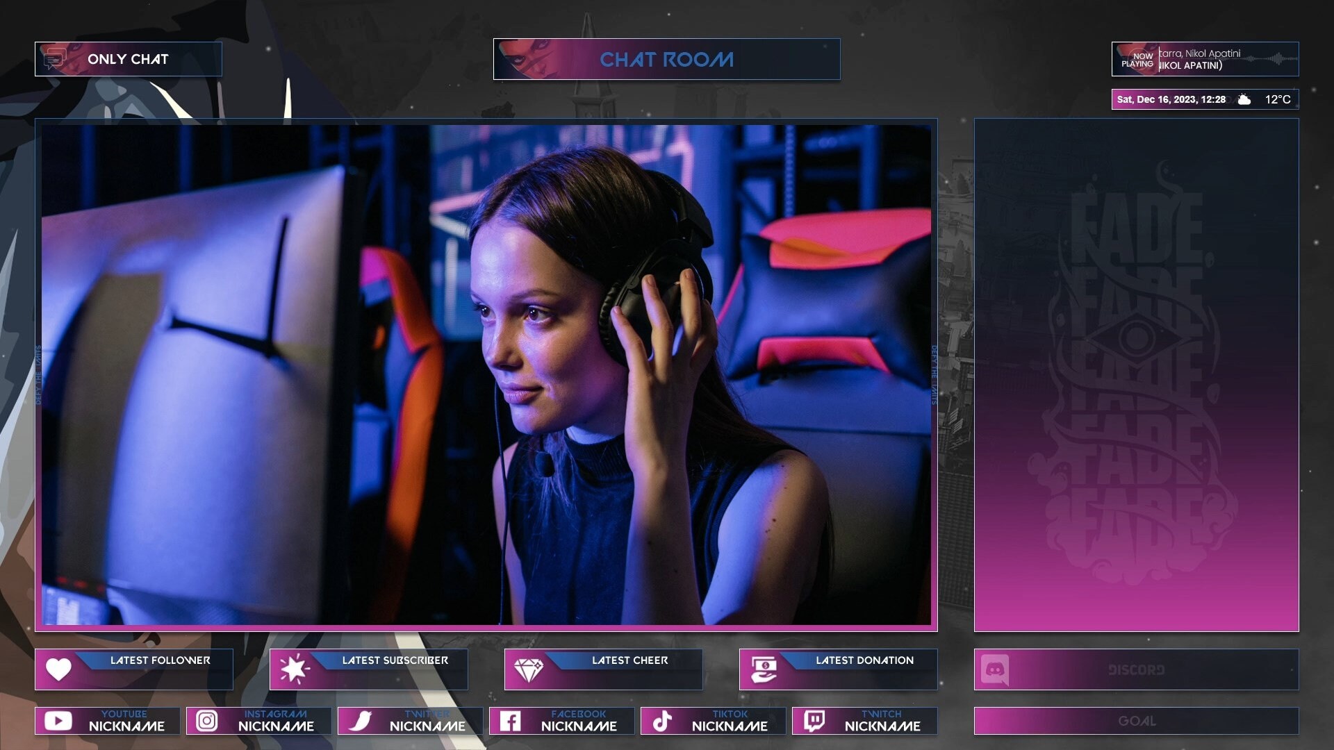 Valorant Agent Fade Animated Stream Overlay for OBS. Twitch, Youtube ...