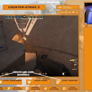 Counter-strike Animated Stream Overlay for OBS. Twitch, Youtube, Kick ...